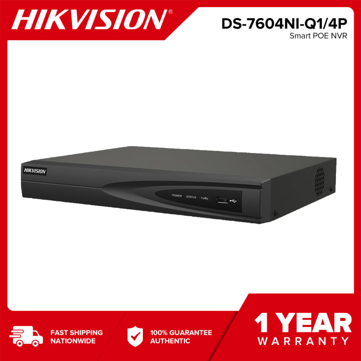 Hikvision DS-7604NI-Q1/4P POE NVR 1 SATA Interfaces, 4CH IP Camera Network Video Recorder, CCTV ...