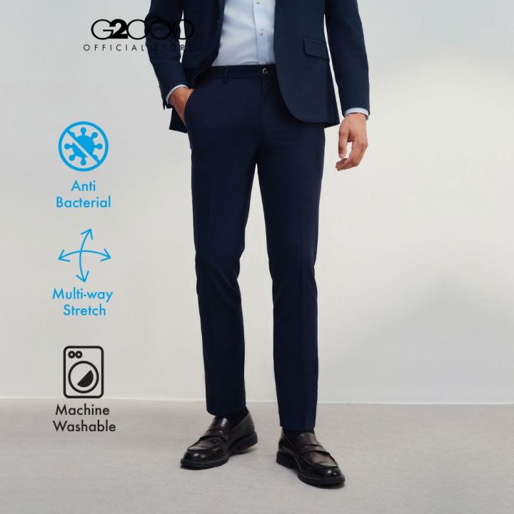 G2000 กางเกงสูทสำหรับผู้ชาย ทรง Slim Fit รุ่น 4615337378 NAVY | Lazada ...