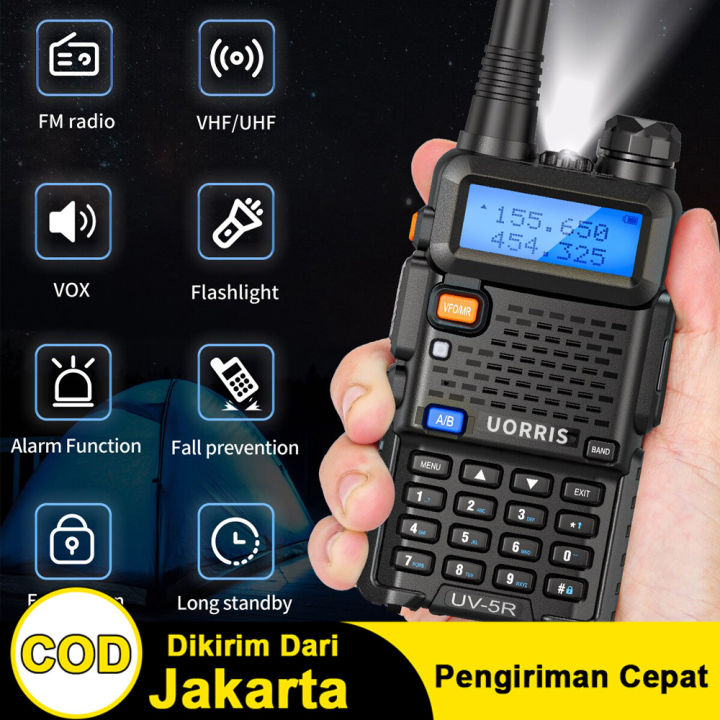 (BISA COD) 2 Unit HT UORRIS UV5R Walkie Talkie 2800 MAH UV 5R UV-5R 5Watt UORRIS VHF UHF ...