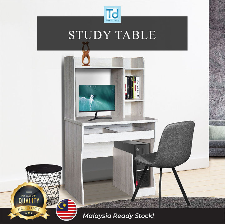Td Study Table with Drawer / Computer Table with Hutch / Melamine ...