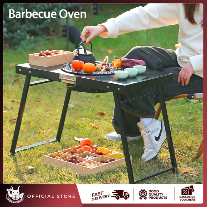 BLACKWORM Outdoor charcoal smokeless barbecue stove foldable and ...