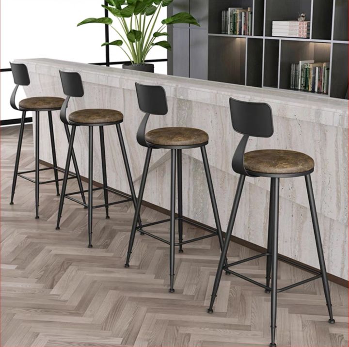 (Heavy Duty)Creatif Design Loft Style Bar Stool With Backrest Wrought ...