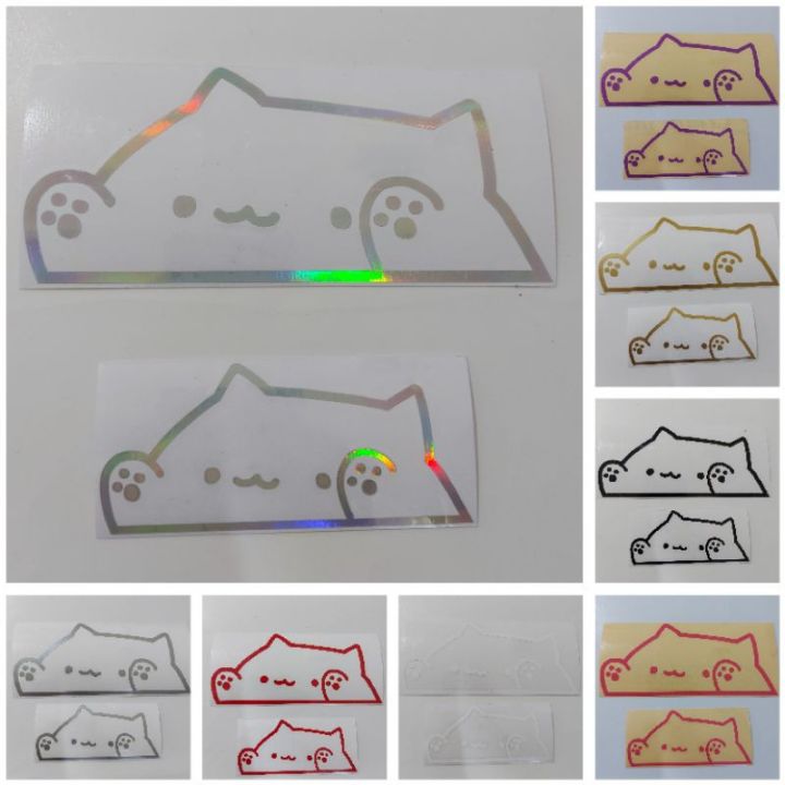 Stiker Motor Cutting Bongo Cat Gambar Kucing Angkat Tangan Logo Keren ...
