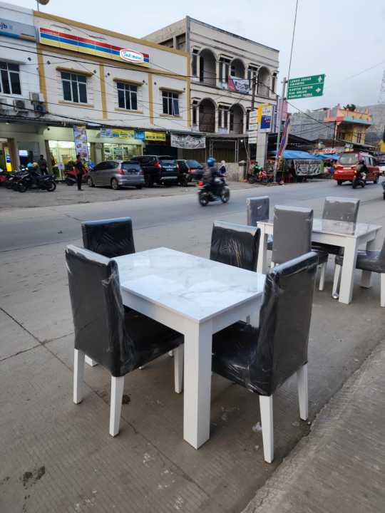 MEJA MAKAN HPL MOTIF MARMER/MEJA MAKAN MEWAH | Lazada Indonesia