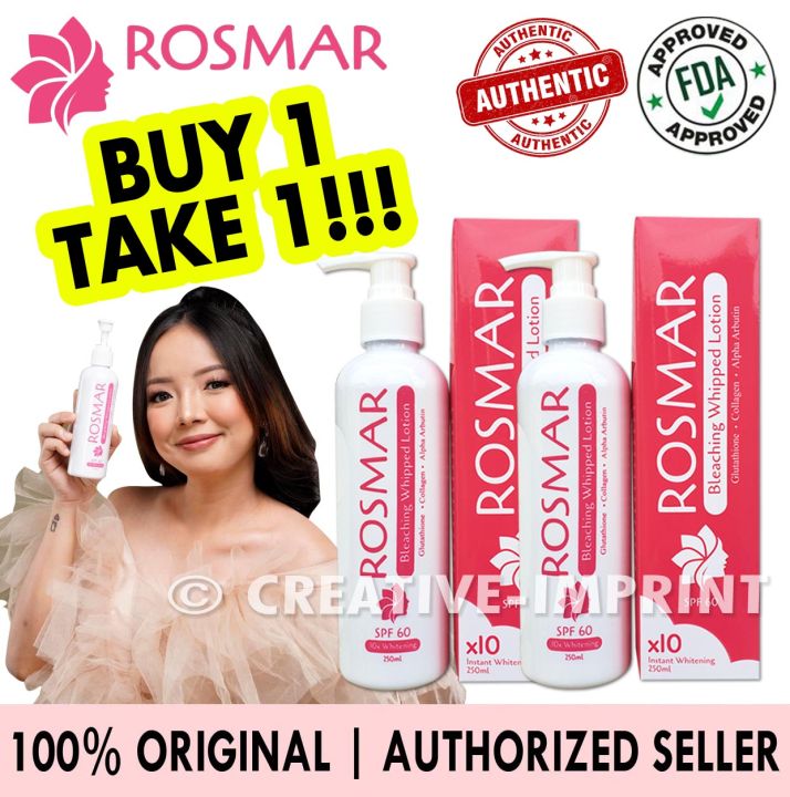 BUY 1 TAKE 1 Rosmar Bleaching Whipped Lotion SPF60 X10 Instant ...
