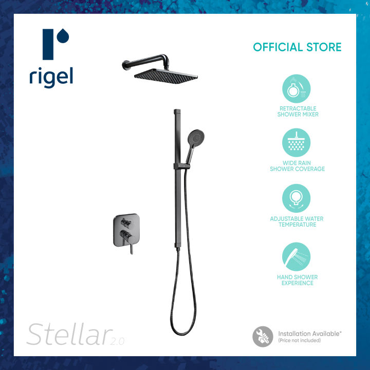 RIGEL Gunmetal Concealed Rain shower system Stellar 2.0 | Lazada Singapore