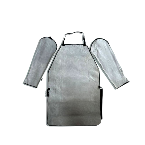 Apron Las Welding Pelindung Dada Lengan Bahan Kulit Celemek Tahan Panas ...