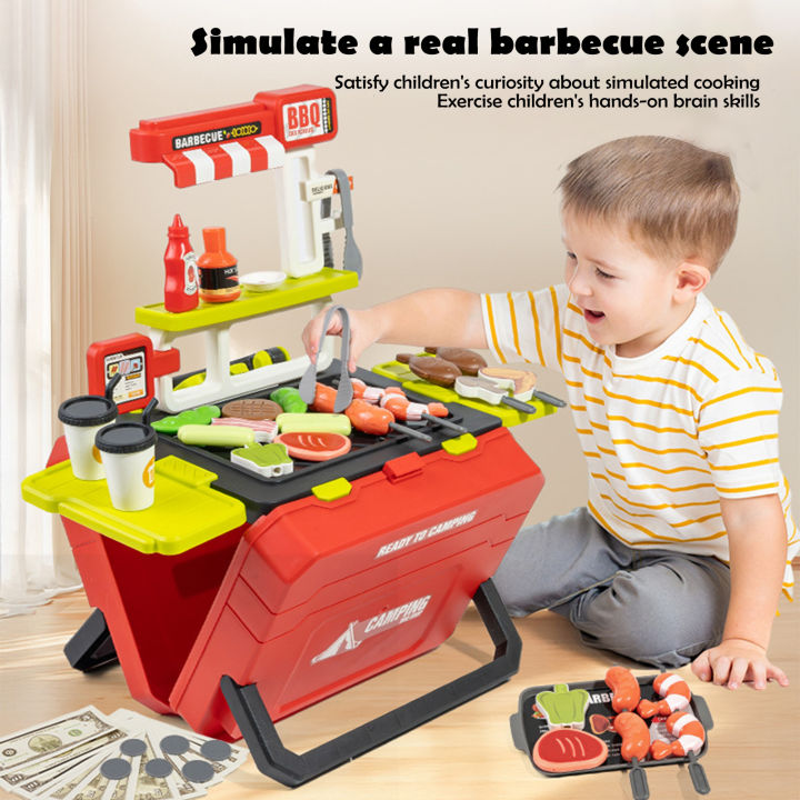 Bbq Play Set for Kids Kids' Bbq Grill with Accessories Outdoor Bbq ...