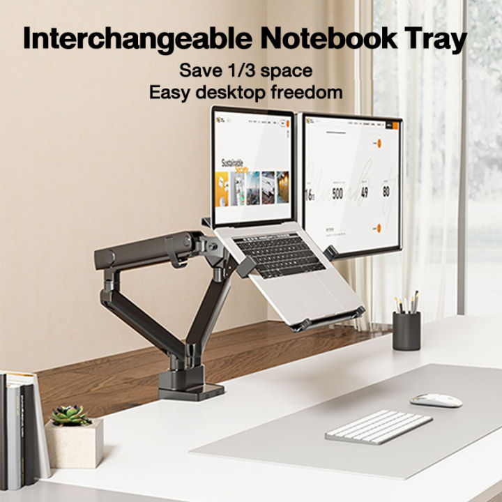 Monitor Stand Arm Laptop Stand Adjustable Dual Desktop Monitor and ...