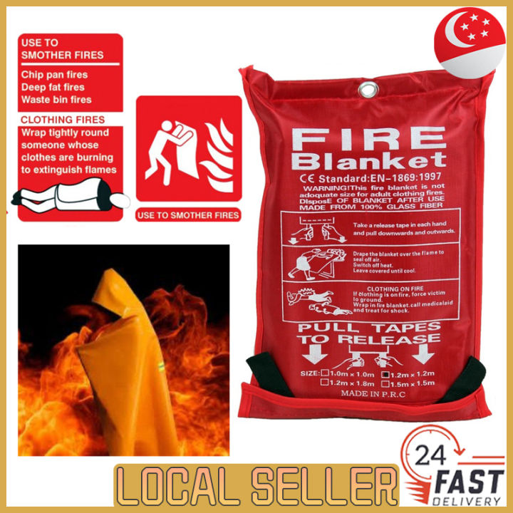 [SG In Stock]Home Fire Blanket Escape Cloak Fiberglass Safety Fire ...