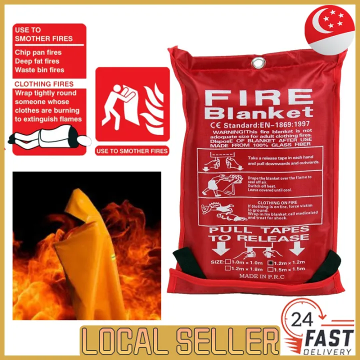 [SG In Stock]Home Fire Blanket Escape Cloak Fiberglass Safety Fire ...