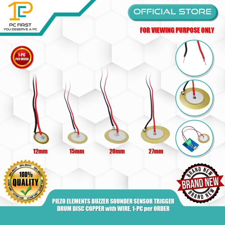 PC FIRST PIEZO ELEMENTS BUZZER SOUNDER SENSOR TRIGGER DRUM DISC COPPER ...