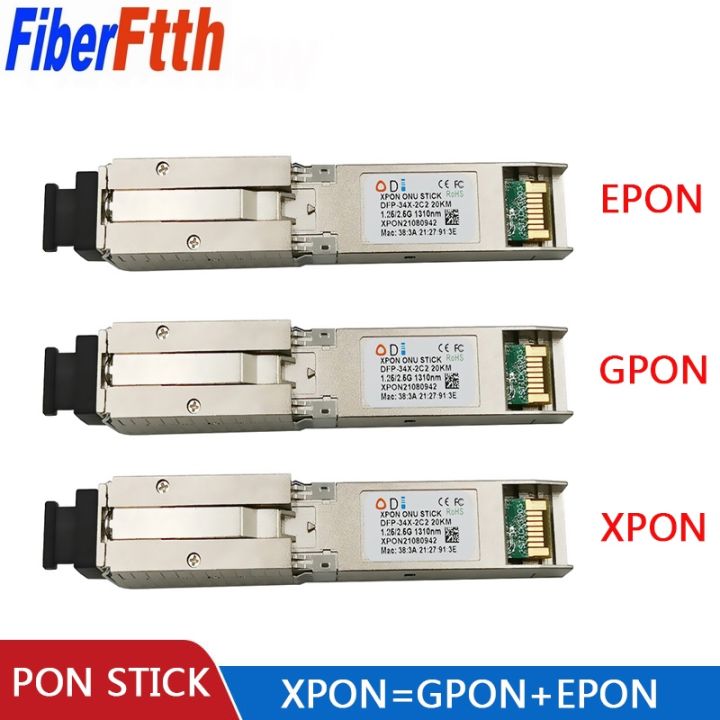PON STICK EPON GPON XPON SFP ONU Stick With MAC SC Connector DDM pon ...