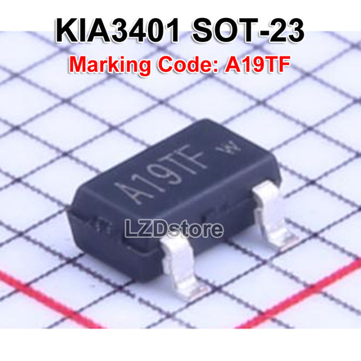20pcs KIA3401 SOT-23 A19TF A3401 SOT23 4A/30V P-channel MOSFET new original | Lazada PH