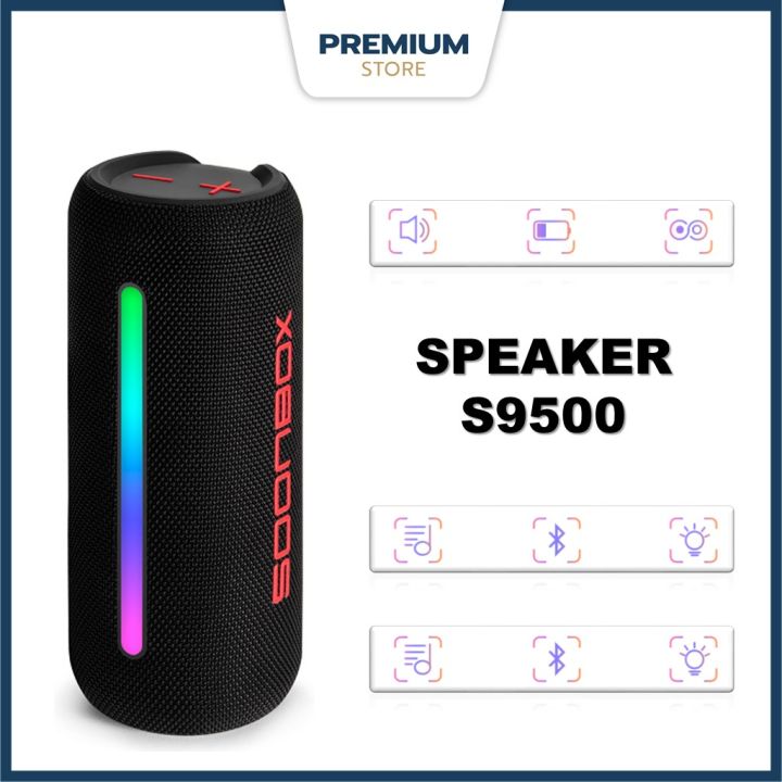 Soonbox Speaker bluetooth S9500 LED Light speaker TWS spiker blutut ...