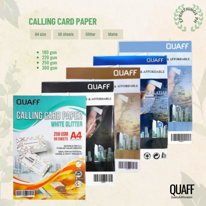 ePrinthings PhA4 Size QUAFF Double-sided Matte Calling Card Paper ...