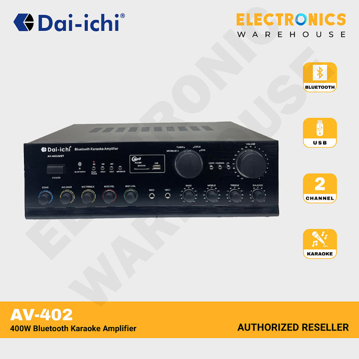 Dai-ichi AV-402 US/BT 400W Bluetooth Karaoke Amplifier | Lazada PH