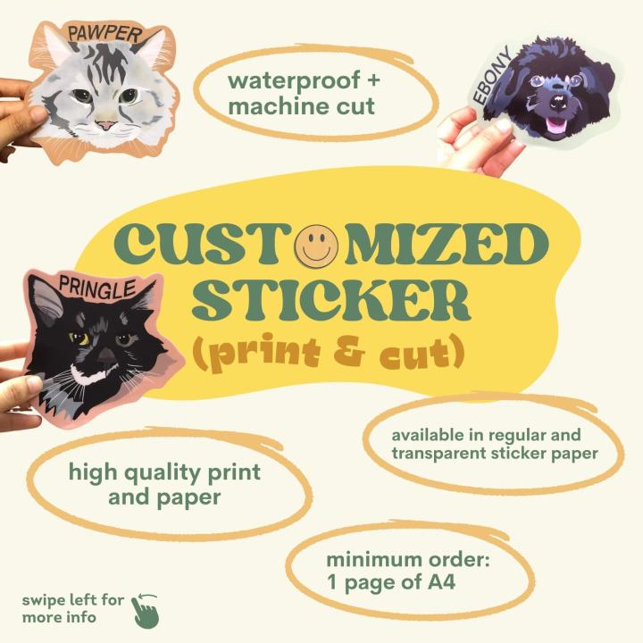 Customized Sticker Waterproof per A4 sheet | Lazada PH