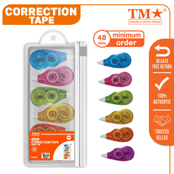 TM 48 sets Correction Tape 5M Assorted Color (TM-858) | Lazada PH