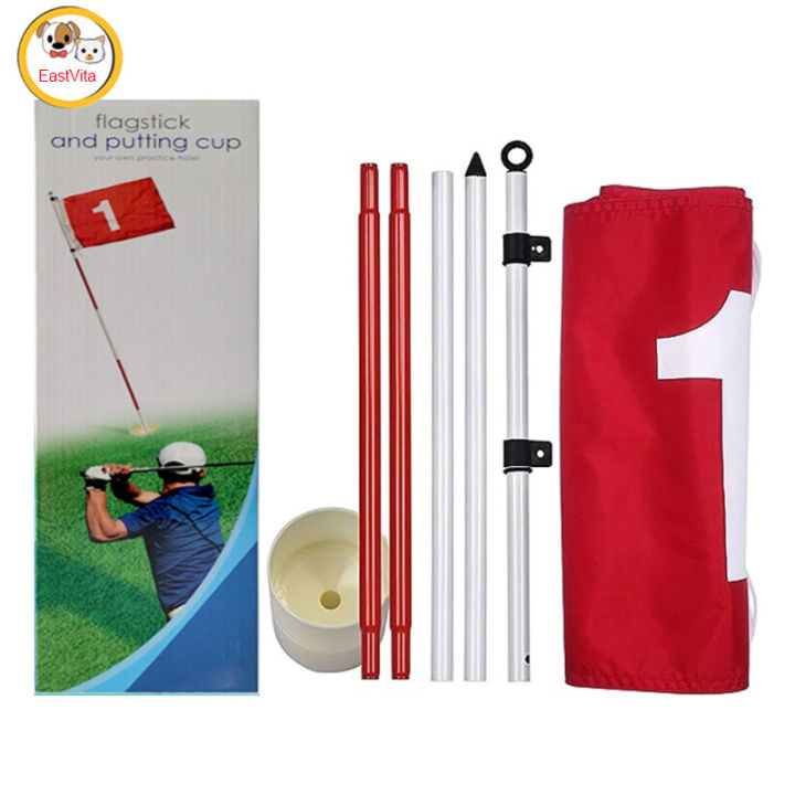 7 Feet Golf Flagstick Putting Green Flags Hole Cup Set Golf Pin Flags ...
