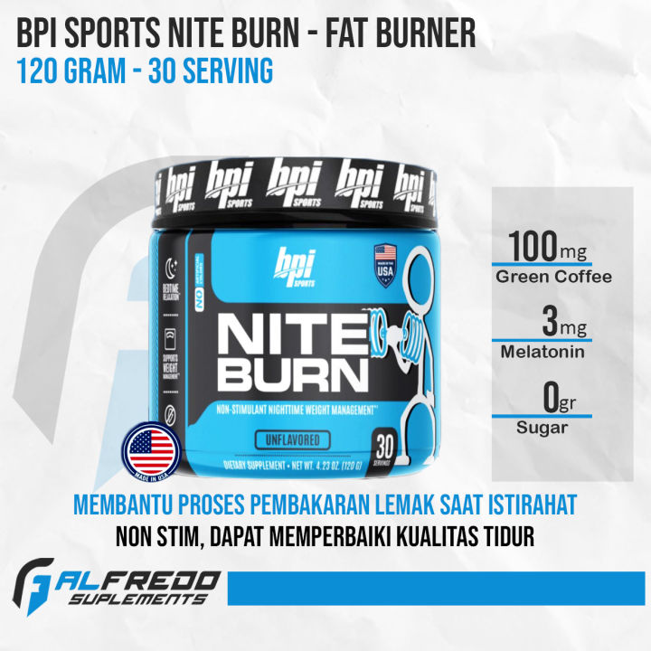 BPI Nite Burn 30 Serving Fat Burner Non Stimulant Weight Management ...