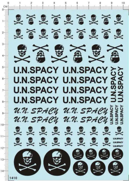 Different Scales VF-1 Macross U.N.SPACY Skulls Model Kit Water Slide ...