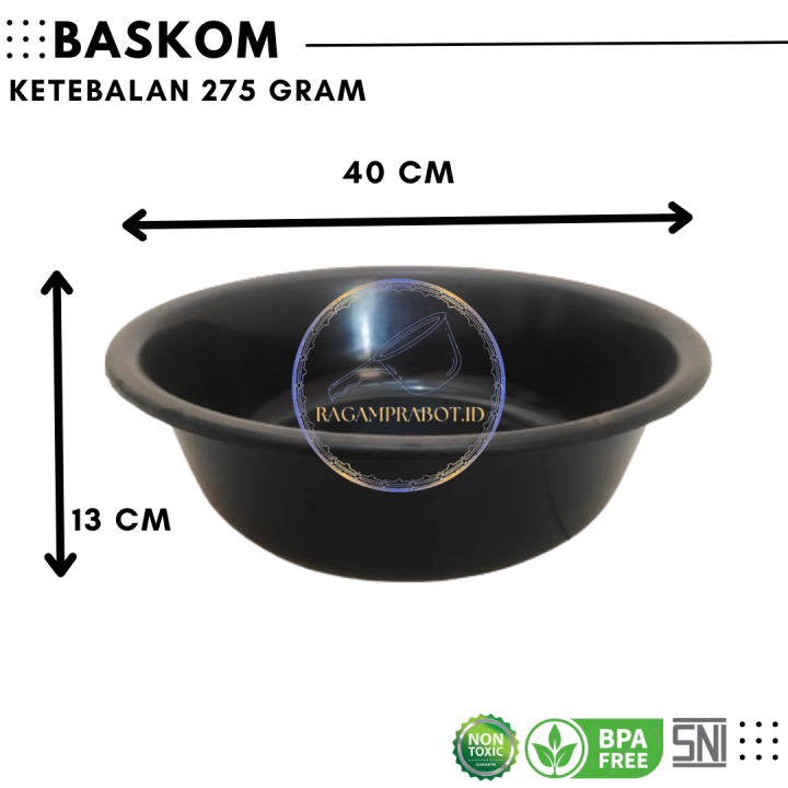 Baskom Hitam UK 18 | Baskom Plastik Serbaguna | Baskom Murah | Lazada ...