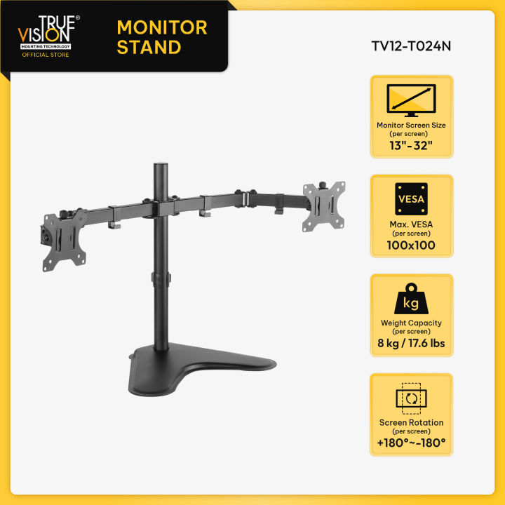 True Vision Dual Articulating Computer (Monitor Arm/Monitor Mount Stand ...