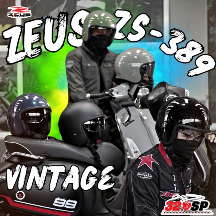 หมวกกันน็อคครึ่งใบ ZEUS ZS-389 / Retro 88 Vintage !!320SP | Lazada.co.th
