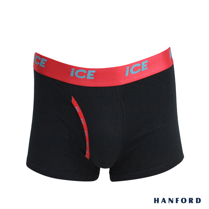 Hanford iCE Men Cotton w/ Spandex w/ Fly Opening Boxer Briefs - Black ...