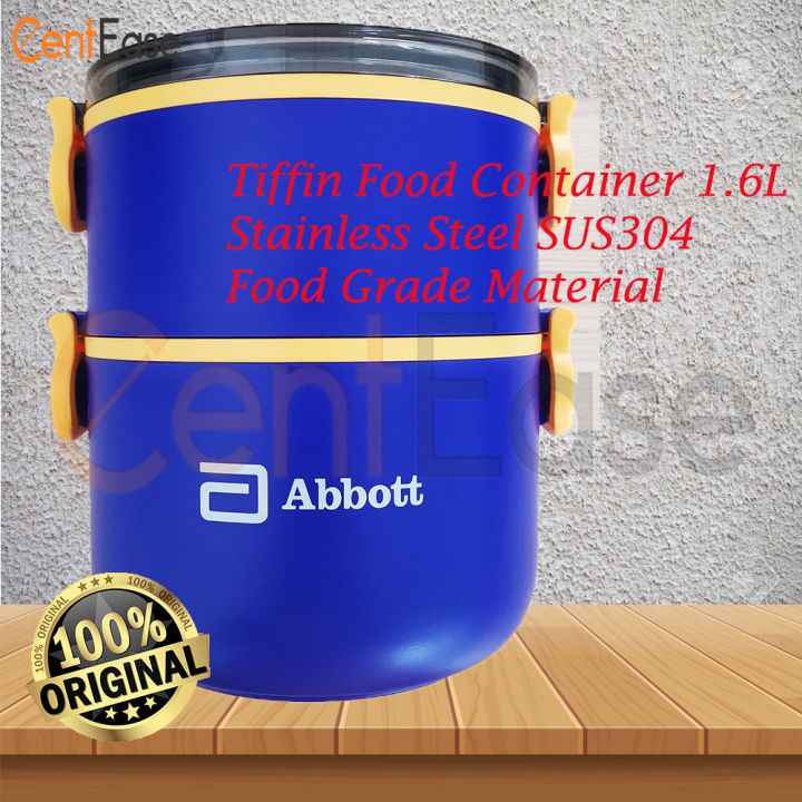 Abbott Tiffin Food Container Stainless Steel 304+PP 1.6L - Lunch Box 2 ...