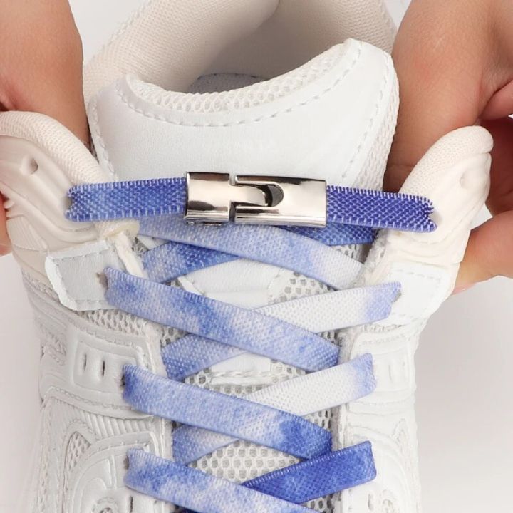 Colorful Flats No Tie Cross Shoe laces Elastic Shoelaces without ties ...