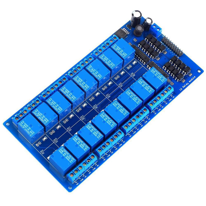 Relays Module Board 16 Channel 24V Power Supply with Optocoupler ...