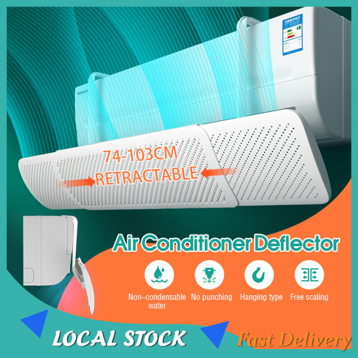 Air Conditioner Windshield 74-103cm Retractable Aircon Wind Deflector ...