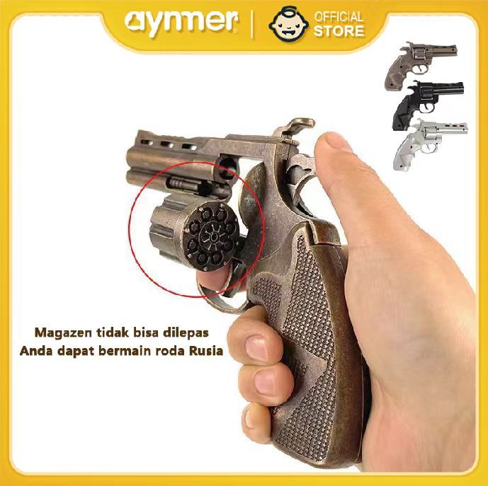 100% Rhinoceros Metal Toy Gun Only Sound Large Size Revolver Toy Bison ...