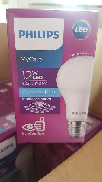 Philips หลอดไฟฟิลิปส์ LED Bulb 12W แสงขาว daylight (ยกกล่อง12หลอด) หรือ ...