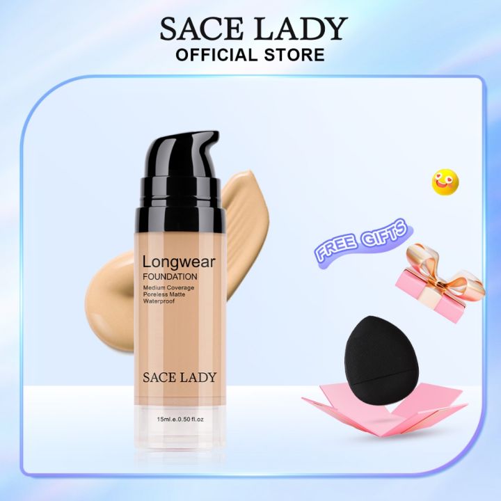 SACE LADY Liquid Foundation Full Cover Matte & Poreless Finish ...