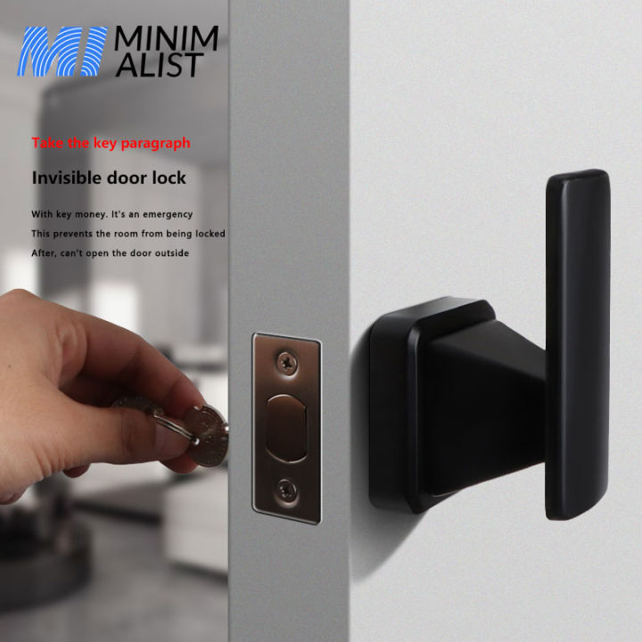 Minimalist New Invisible Door Lock Double-Sided Lock With Key Single ...