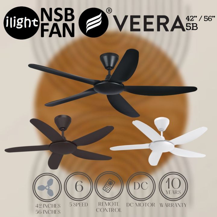 NSB VEERA CEILING FAN 42 & 56 Inches 5 Blade DC MOTOR FAN (Forward ...