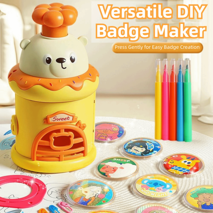 CUTE ELVES Reusable Badge Maker Machine Manual Press Portable Badge ...