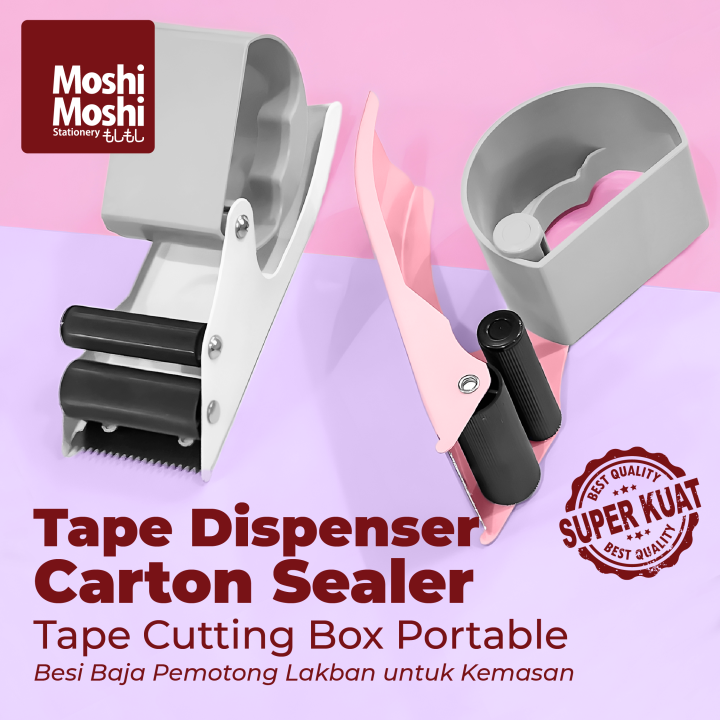 Tape Dispenser Carton Sealer Steel Box Packaging Pemotong Lakban Box ...