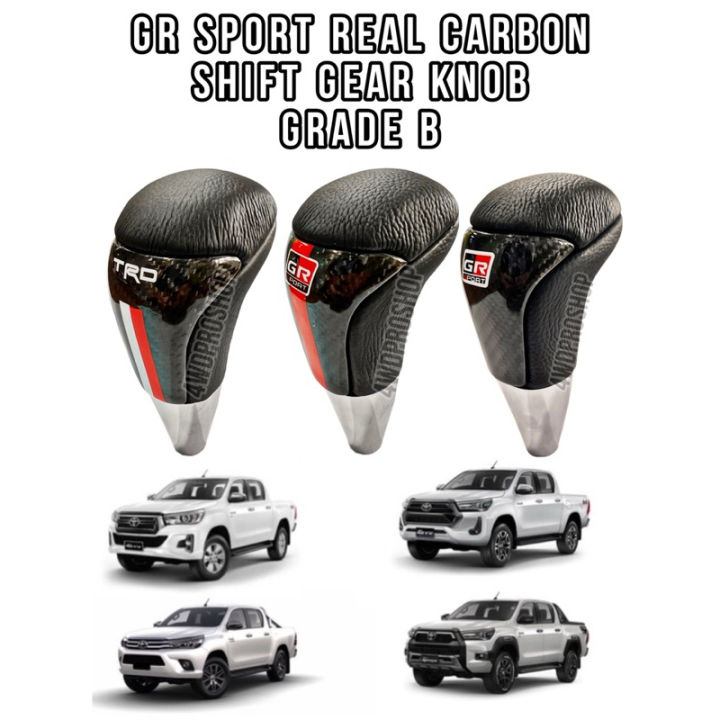 GRADE B TOYOTA JAPAN REAL CARBON FIBER GEAR KNOB GR SPORT CAMRY VIOS HILUX VIGO REVO ROCCO ROGUE ...