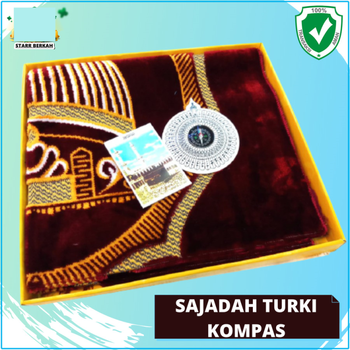 Sajadah Jarum Kompas arah kiblat bahan tebal fashion muslim aksesoris ...