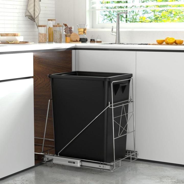 Serbery Pull Out Trash Can Holder Trash Buckets Lightweight Waste ...