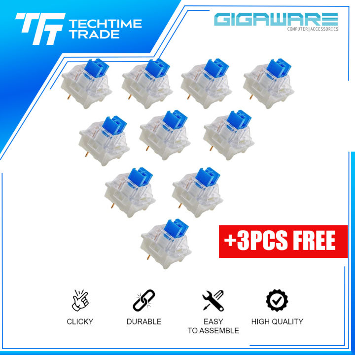 Gigaware Outemu Blue Switch 3 Pin 10pcs+3pcs Mechanical Keyboard Switch ...