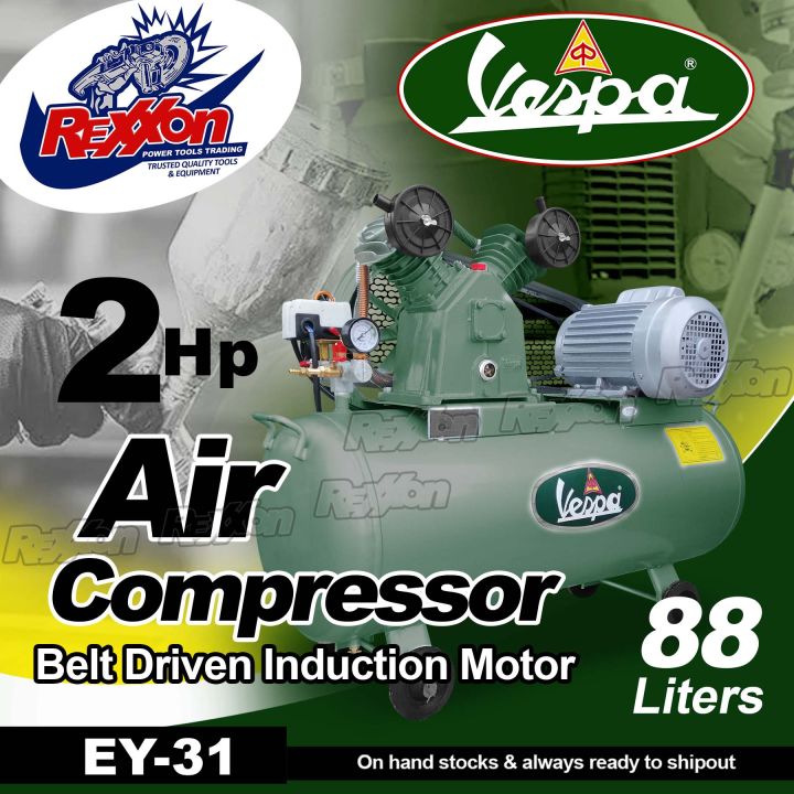 VESPA 2HP Belt Driven Air Compressor Induction Motor EY-31 Rexxon Power ...