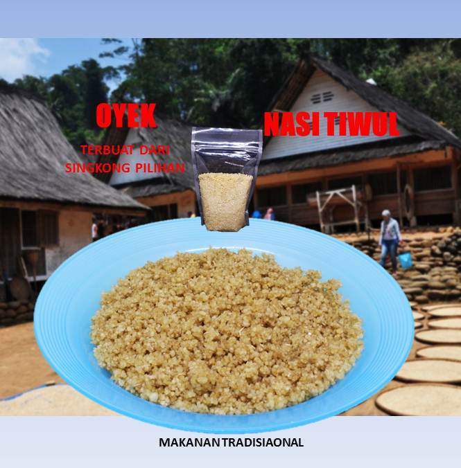 oyek/nasi tiwul Kemasan 500gr terbuat dari singkong pilihan makanan ...