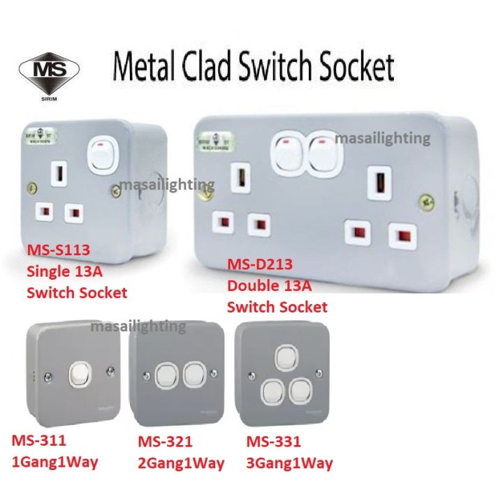 SIRIM Metal Clad Socket SWITCH SOCKET /SWITCH SOCKET OUTLET 金属 开关插座 ...
