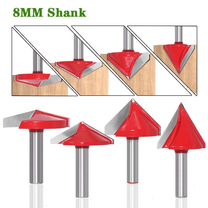 8mm Shank V Shape Groove Router Bits CNC Solid Carbide End Mill 60 90 ...