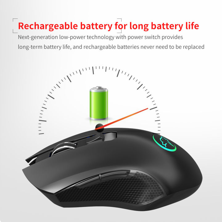 Pureone T1 Ergonomic 2.4G Rechargeable Silent Backlit USB Optical ...